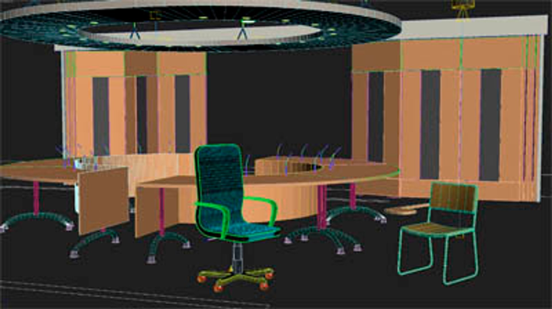 3d Board Room Scene Settings Model