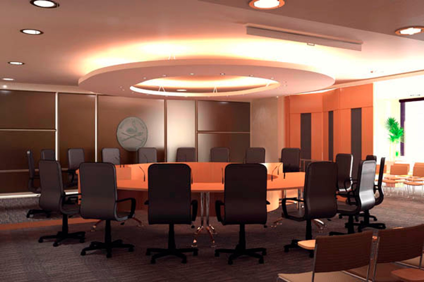 3d Board Room Scene Settings Model