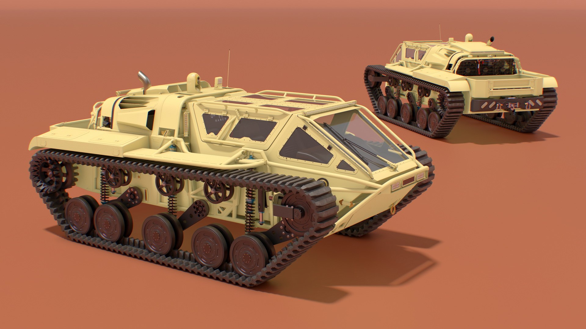 Luxury Tactical Tank Sand Colored 3D Model - TurboSquid 2381195