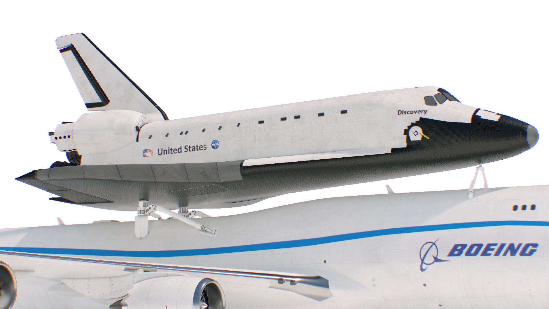 3D Boeing 747 With Space Shuttle On Connection Frame - TurboSquid 2368841