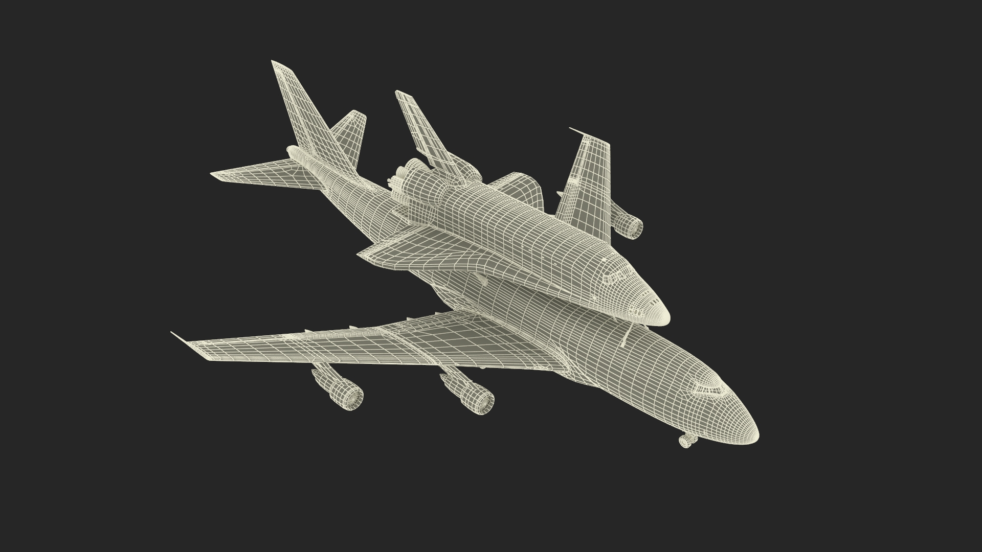 3D Boeing 747 With Space Shuttle On Connection Frame - TurboSquid 2368841