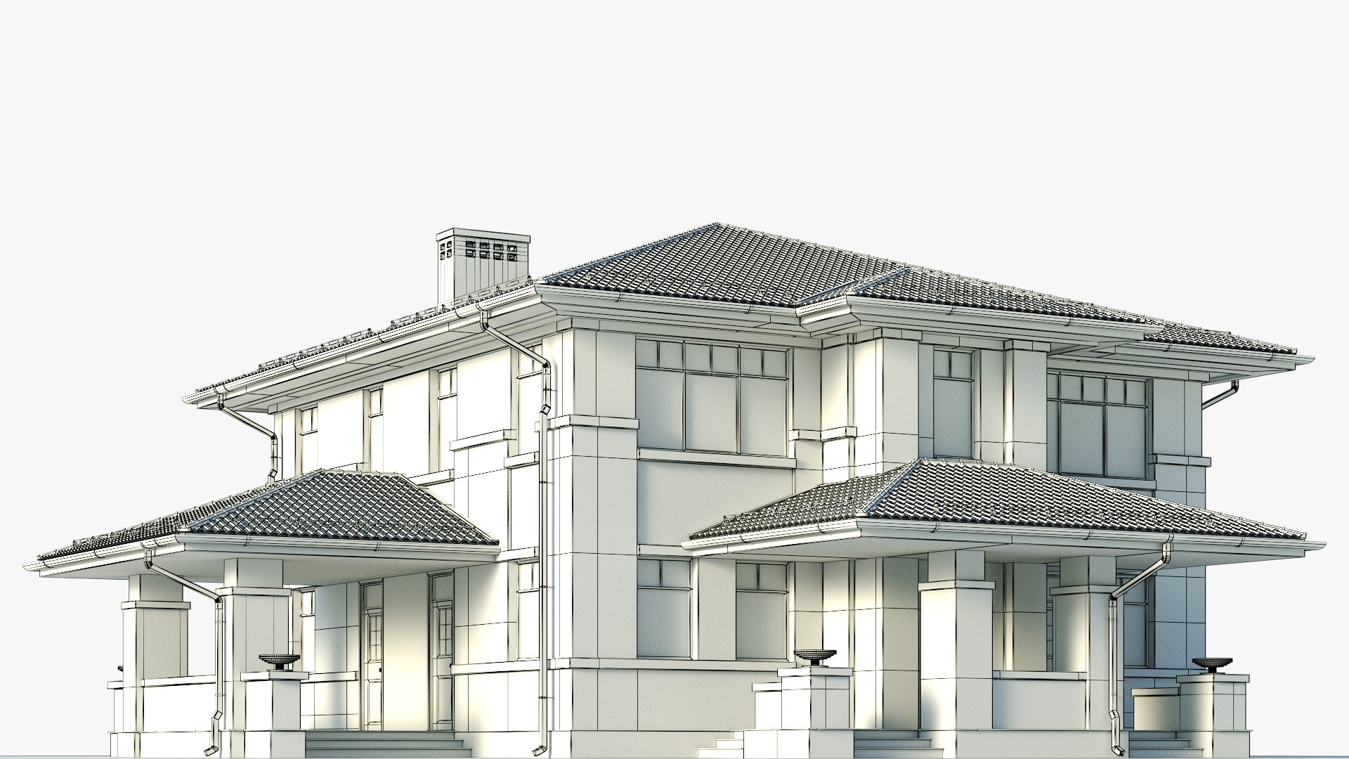 3D Model Residential House 44 - TurboSquid 2104406