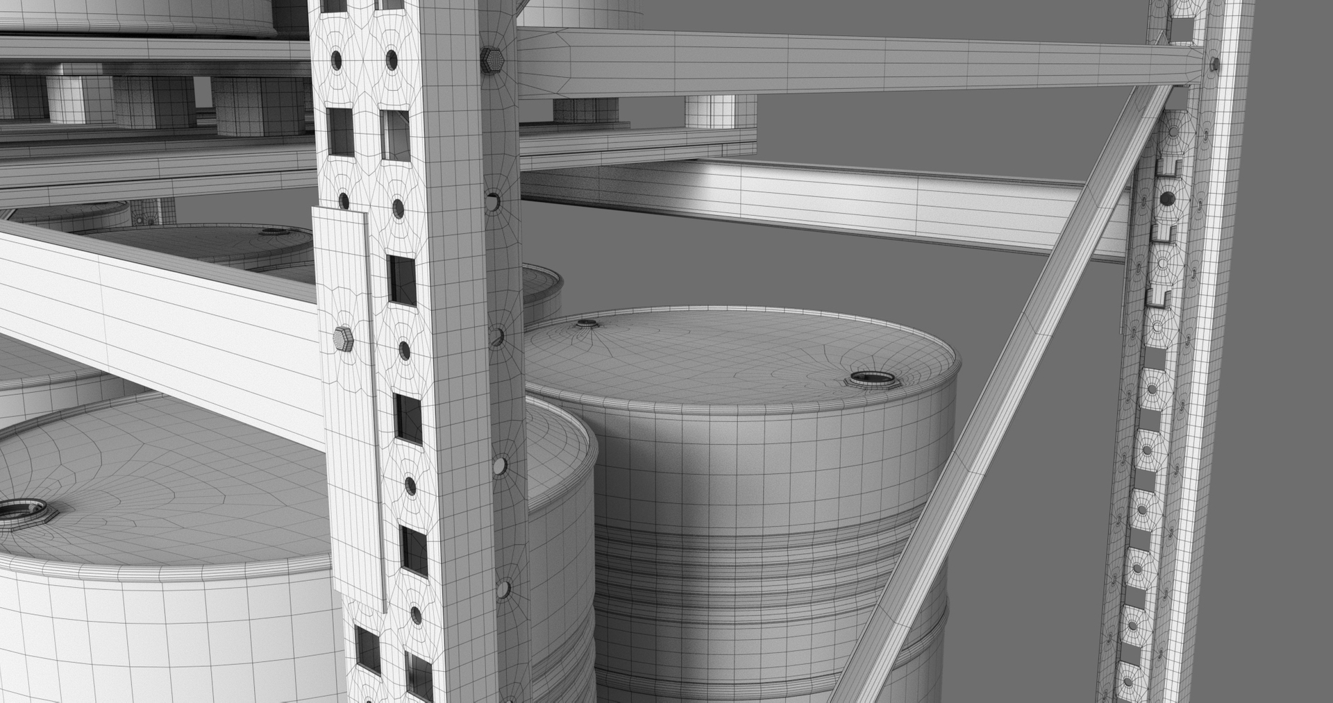 Pallet Racking Barrels 3D - TurboSquid 1786600