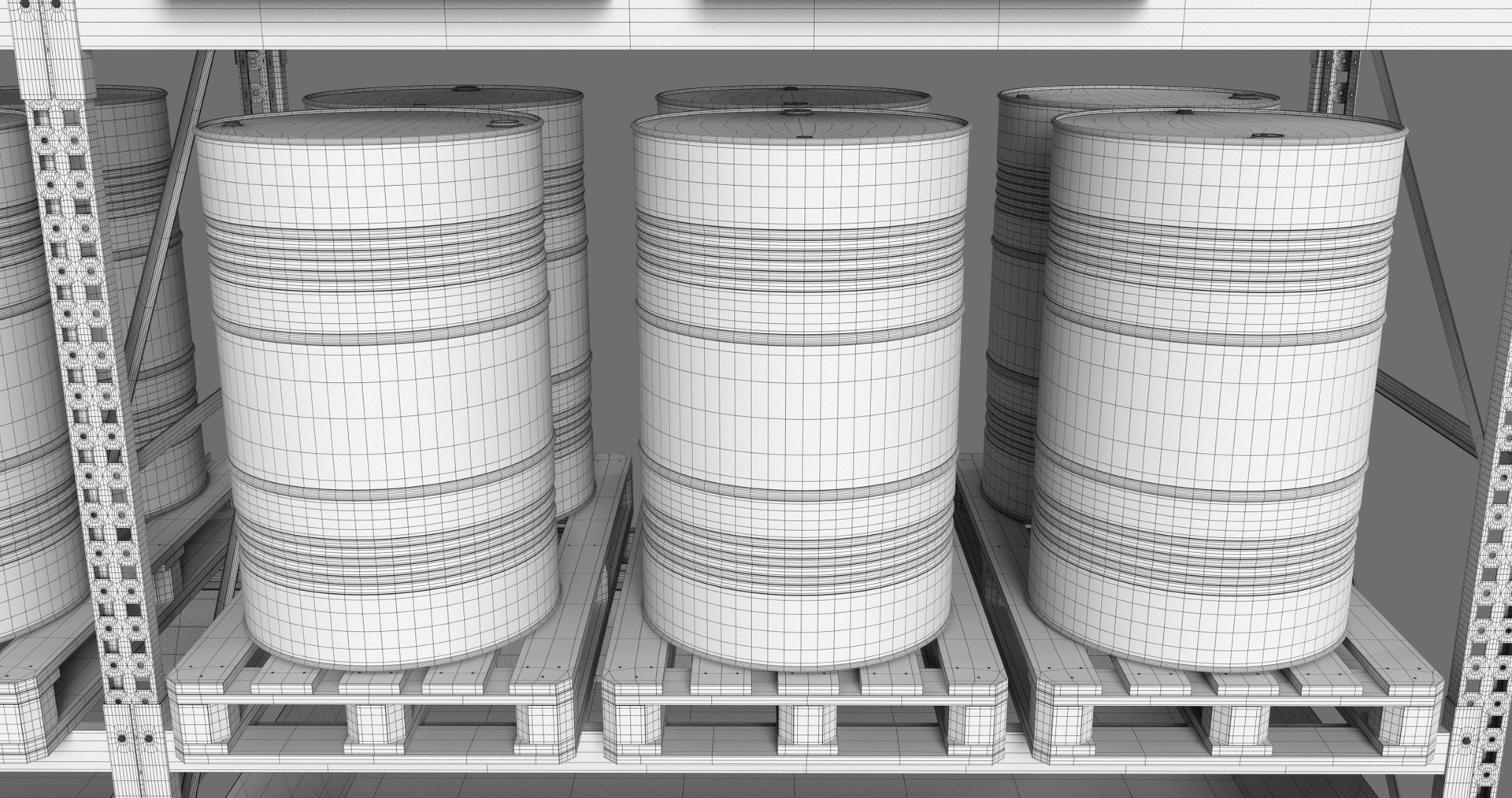 Pallet Racking Barrels 3D - TurboSquid 1786600