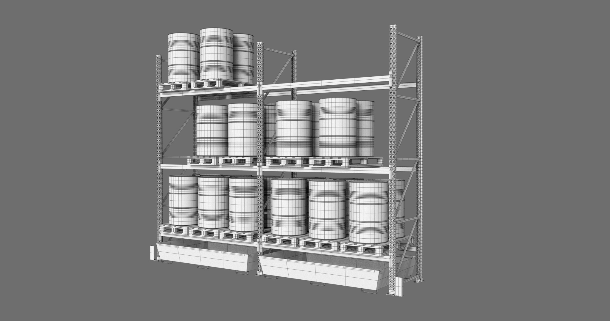 Pallet Racking Barrels 3D - TurboSquid 1786600