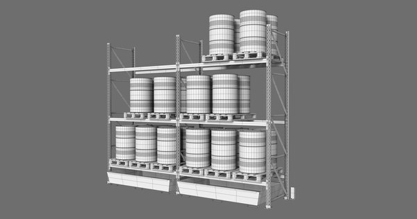 Pallet Racking Barrels 3D - TurboSquid 1786600