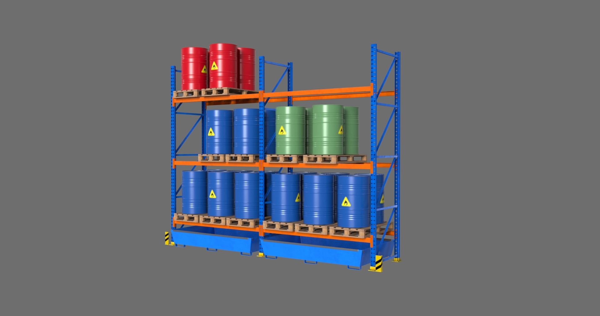 Pallet Racking Barrels 3D - TurboSquid 1786600