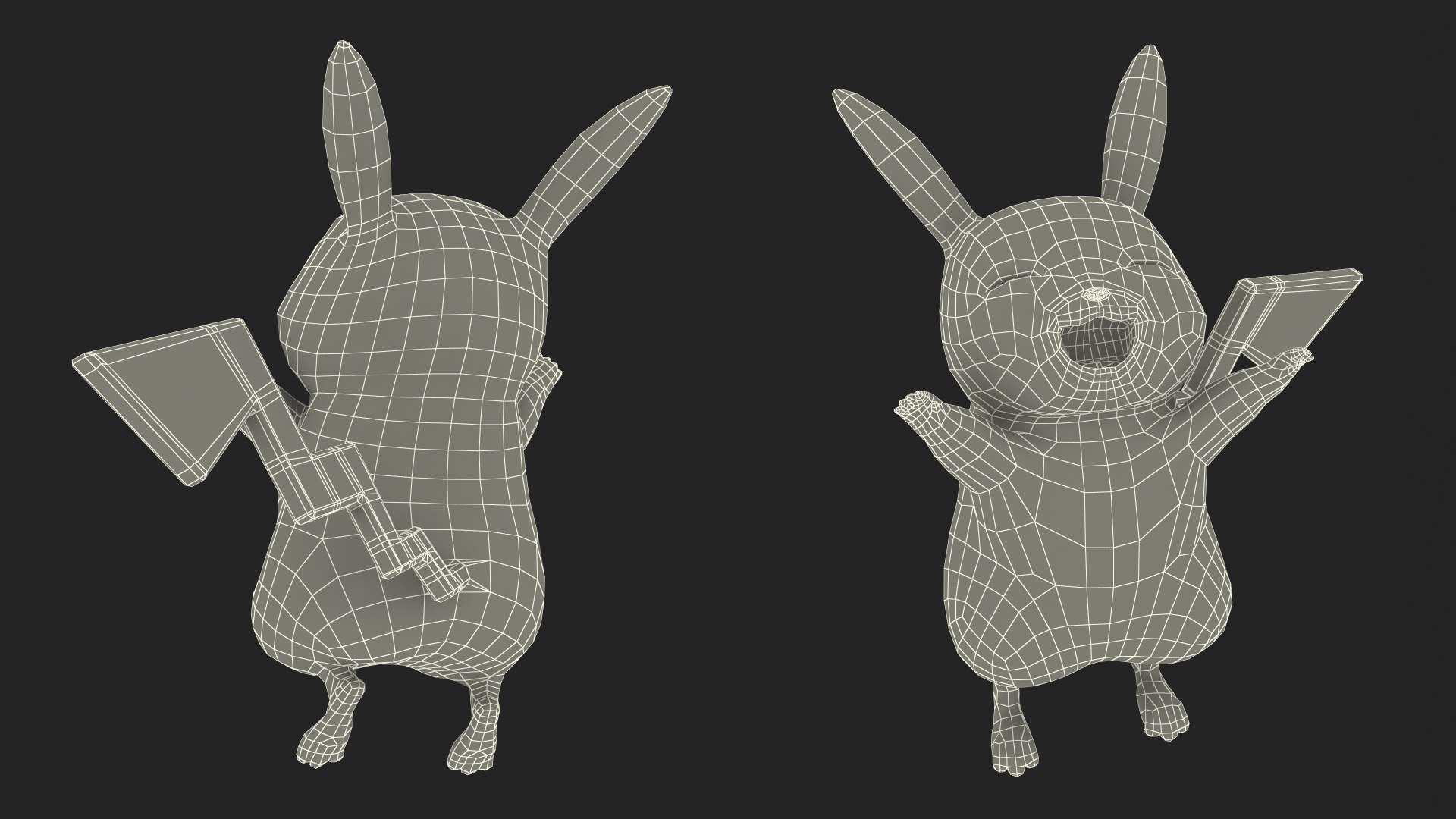3D Happy Pikachu Character Fur Model - TurboSquid 2082854
