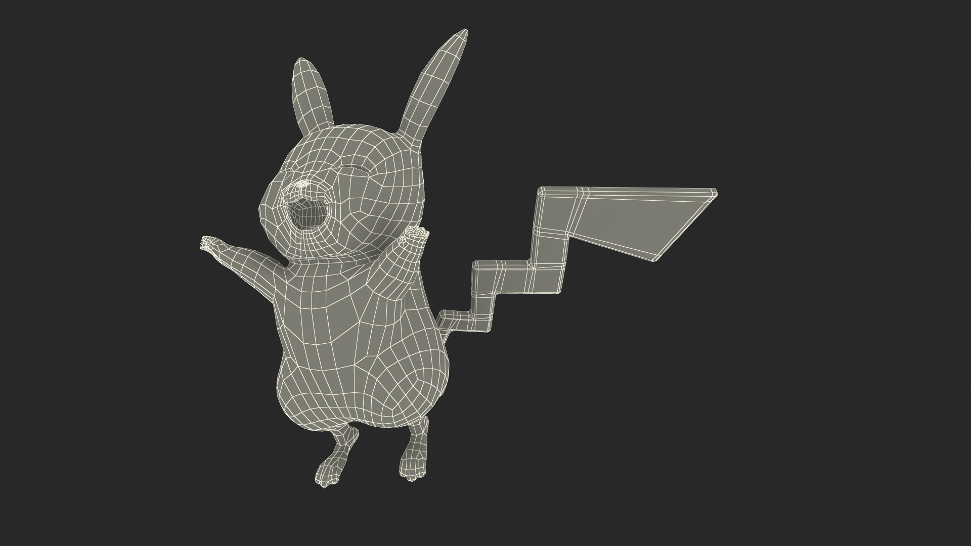 3D Happy Pikachu Character Fur Model - TurboSquid 2082854