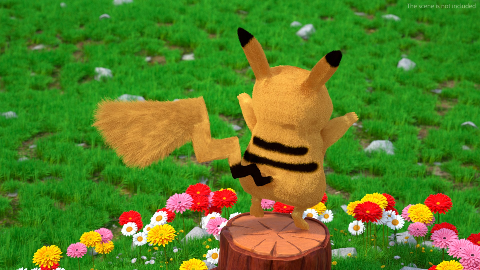 3D Happy Pikachu Character Fur Model - TurboSquid 2082854