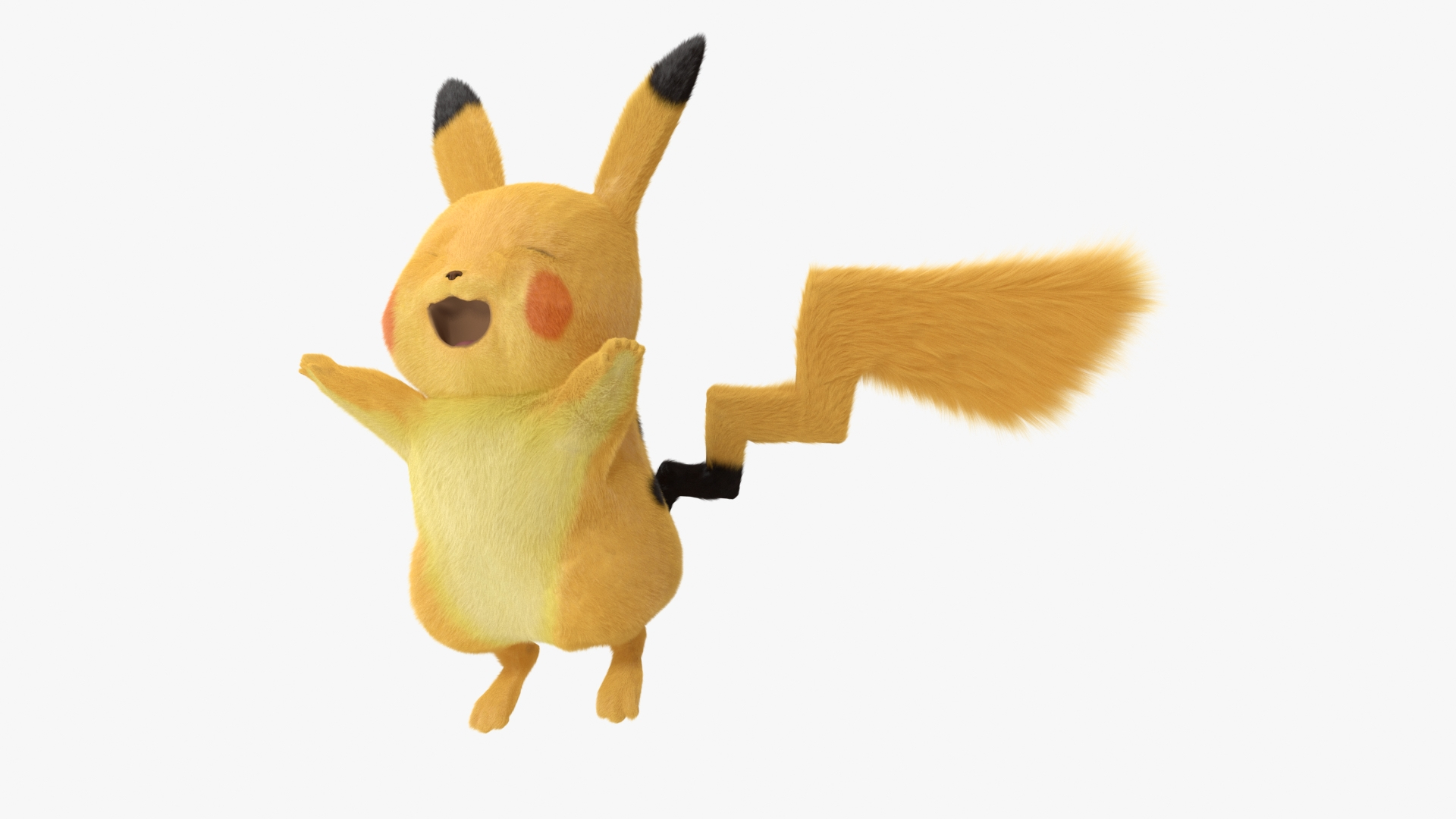 3D Happy Pikachu Character Fur Model - TurboSquid 2082854