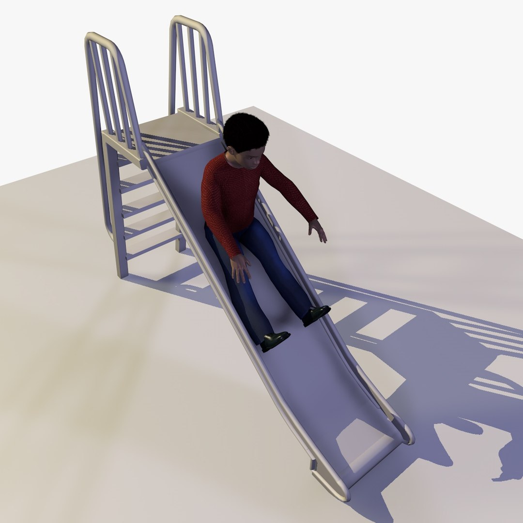 African Boy Playing Slide C4d