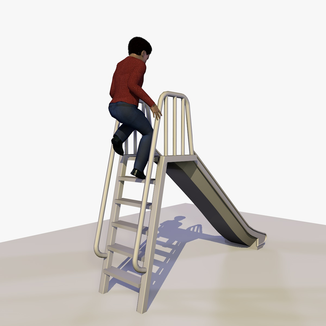 African Boy Playing Slide C4d