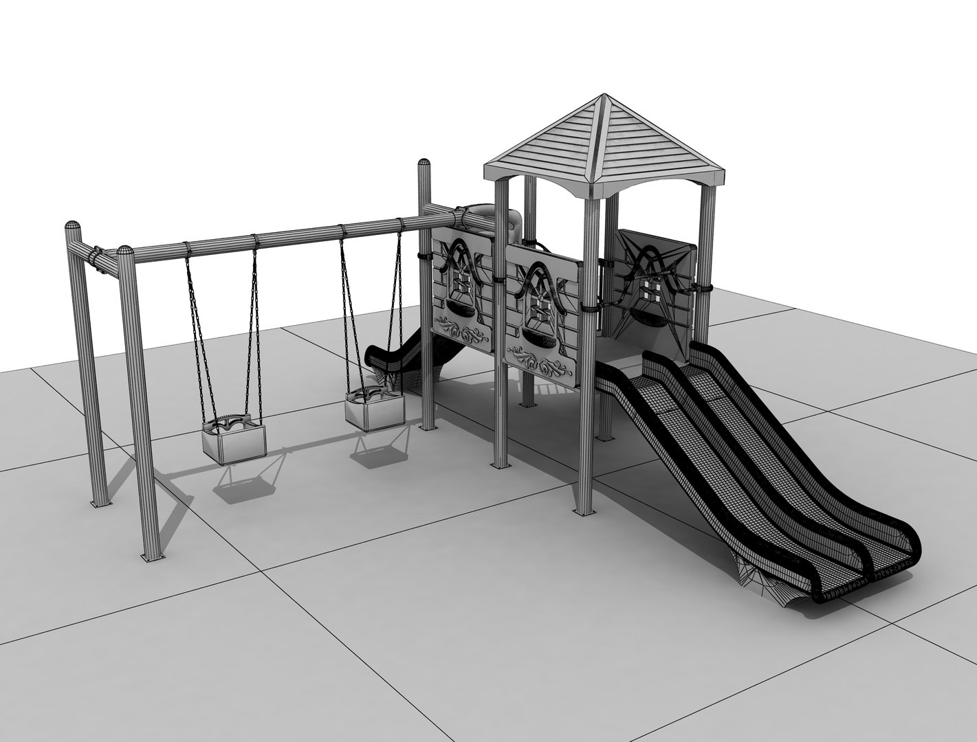 Metal playground flat model - TurboSquid 1565620