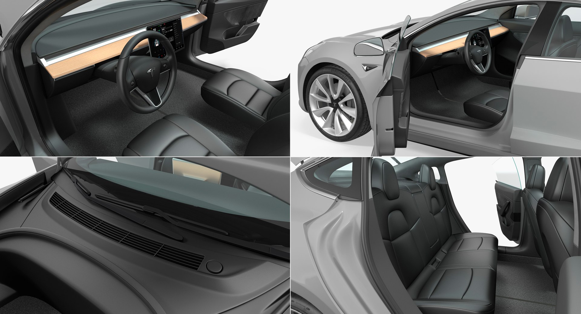 Tesla 3 Simple Interior 3D Model - TurboSquid 1220755
