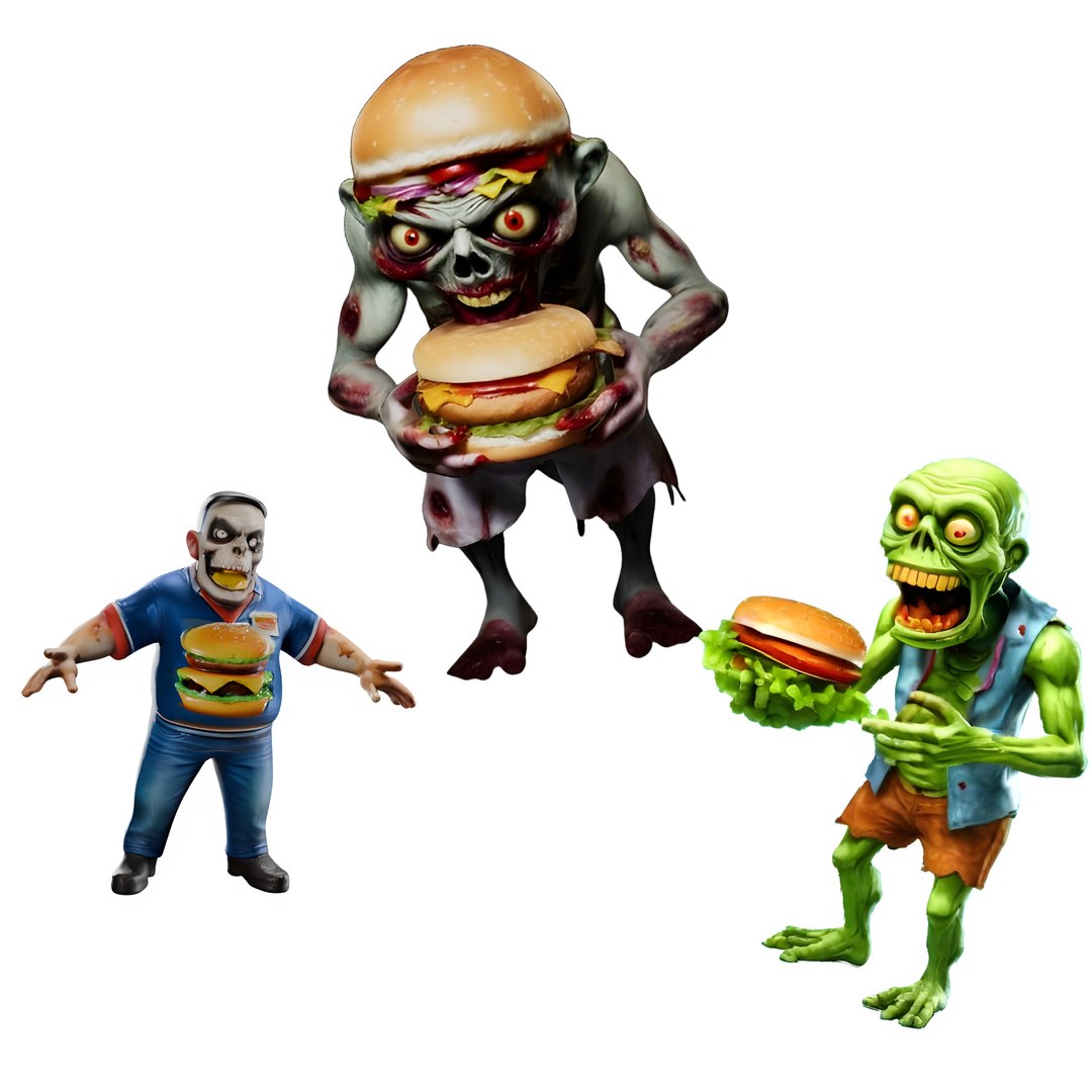 3D Zombie Burger Buddies Model - TurboSquid 2301682