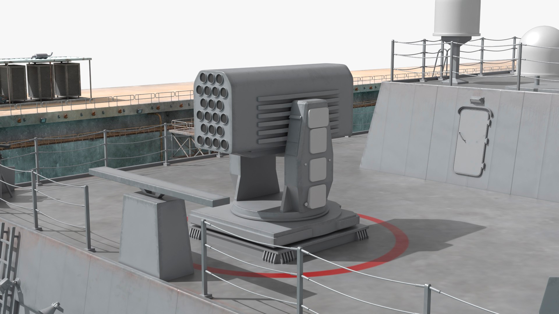 Concrete Naval Dry Dock With Warship Animated 3D Model - TurboSquid 2425274