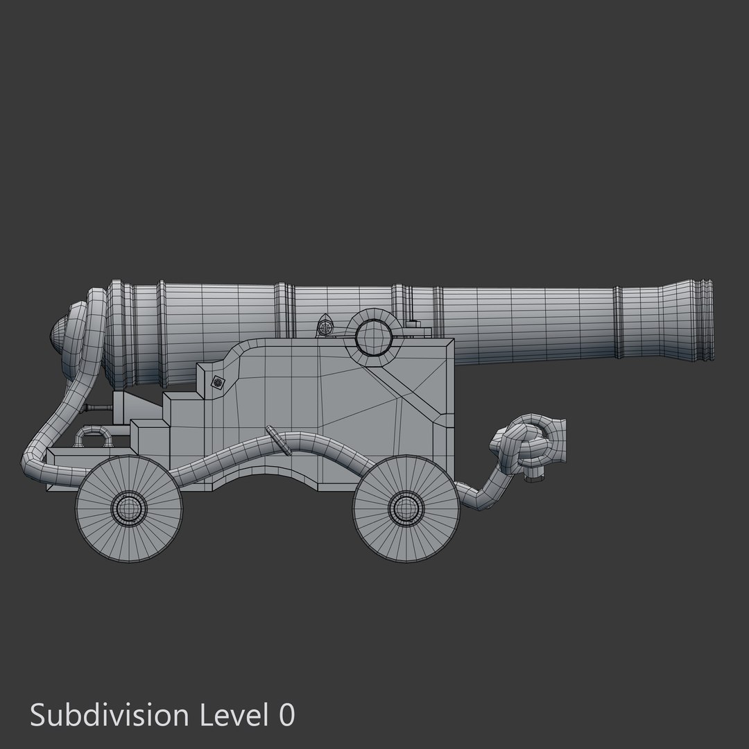 Realistic Naval Cannon 3d Model