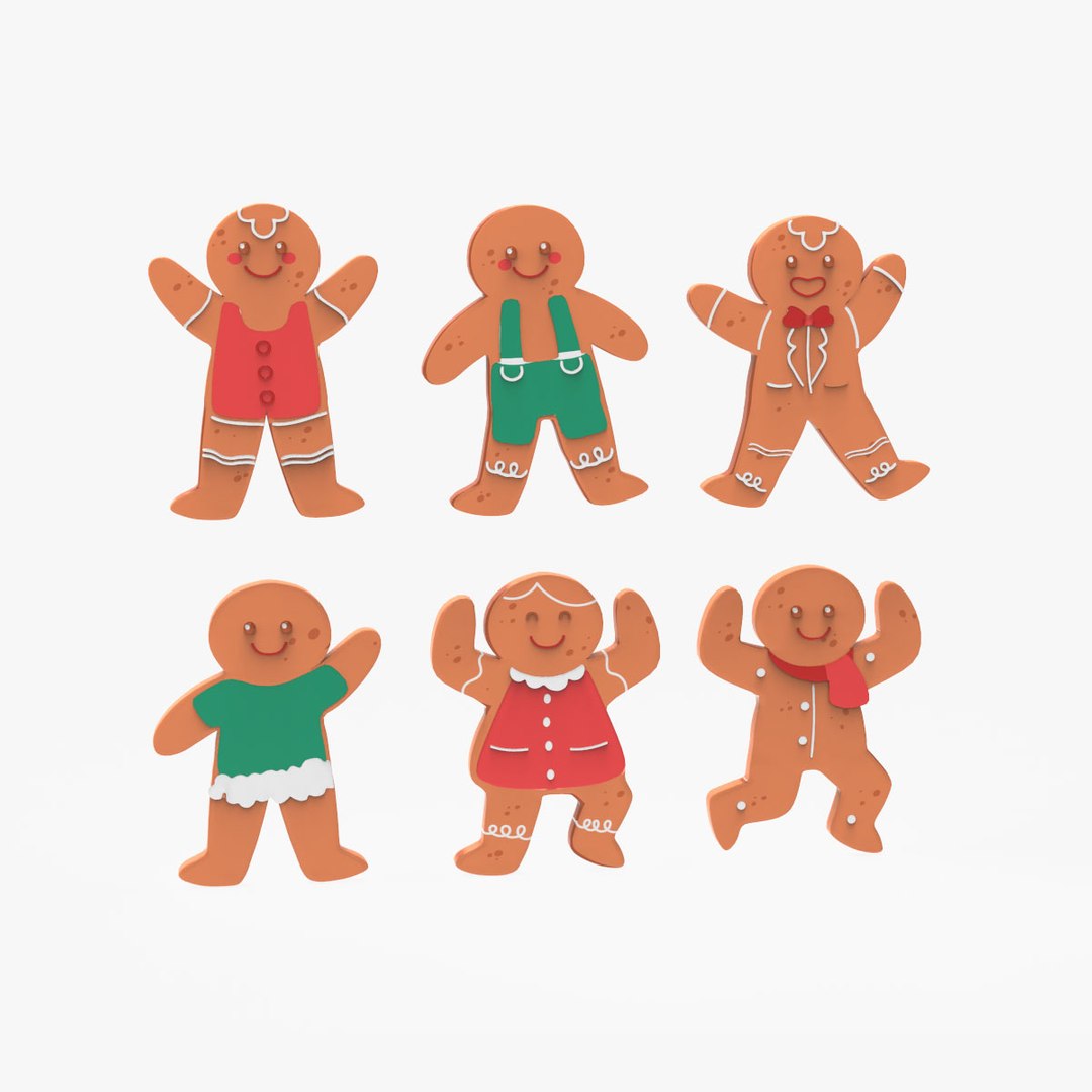 3D Model Gingerbread Man Collection 01 - TurboSquid 2159425