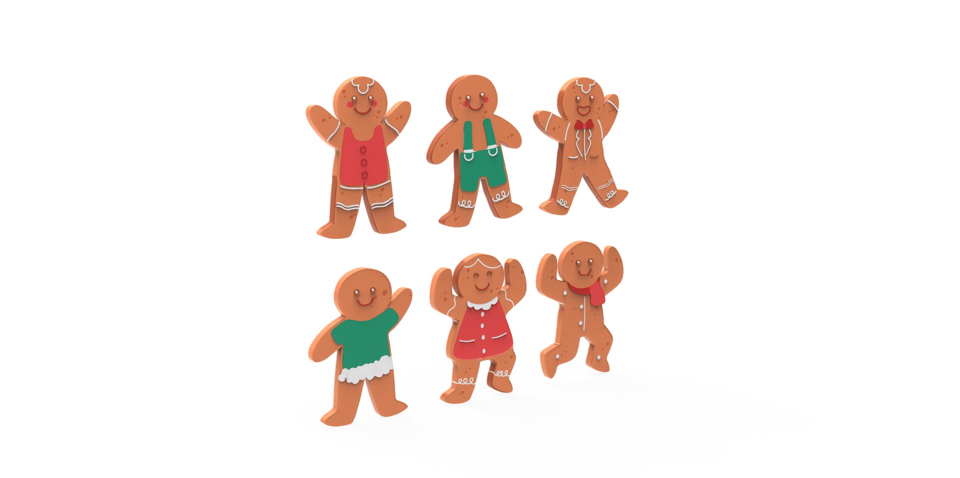 3D Model Gingerbread Man Collection 01 - TurboSquid 2159425