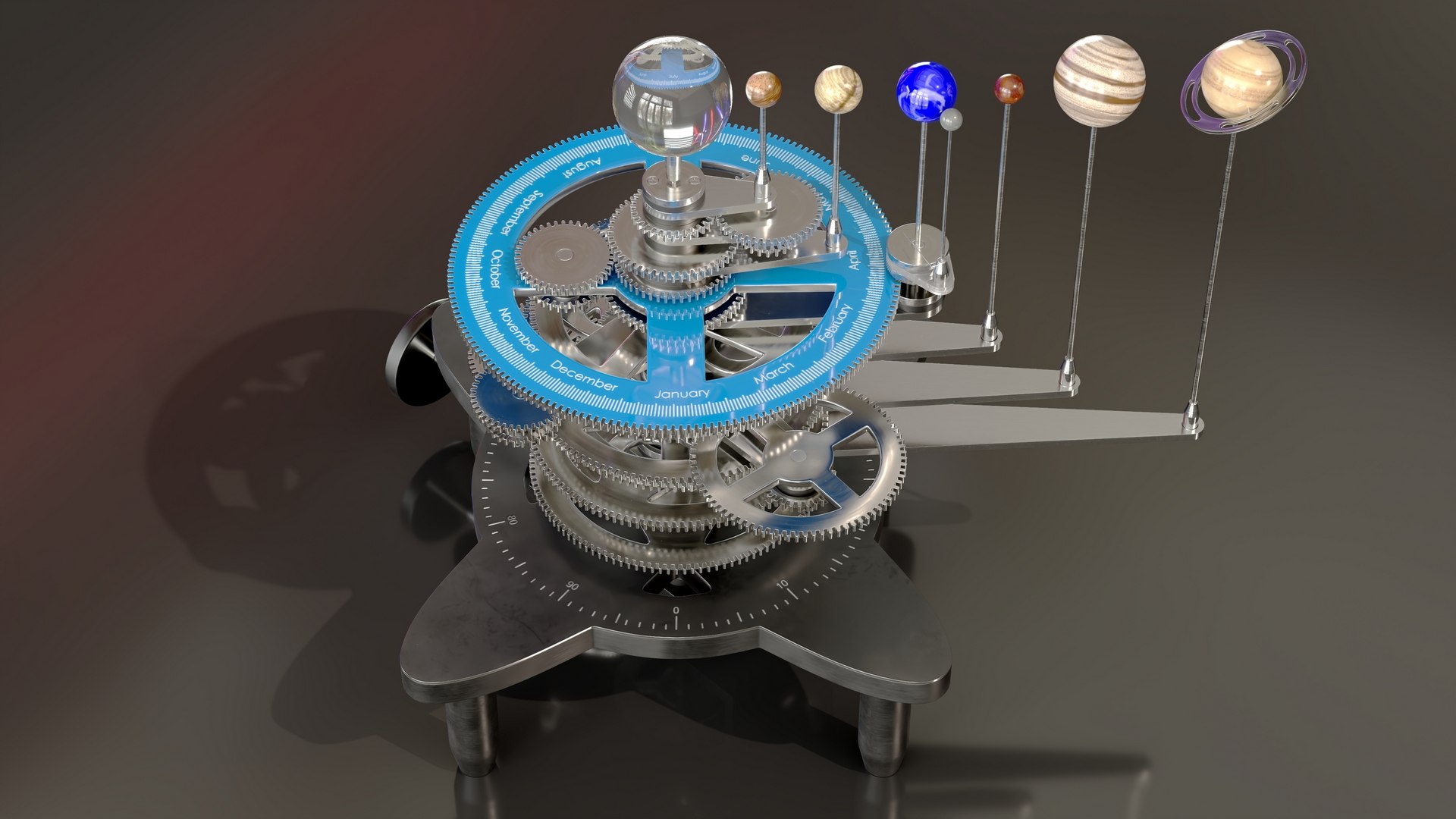 Orrery Mechanical Solar System 3D Model - TurboSquid 2302287