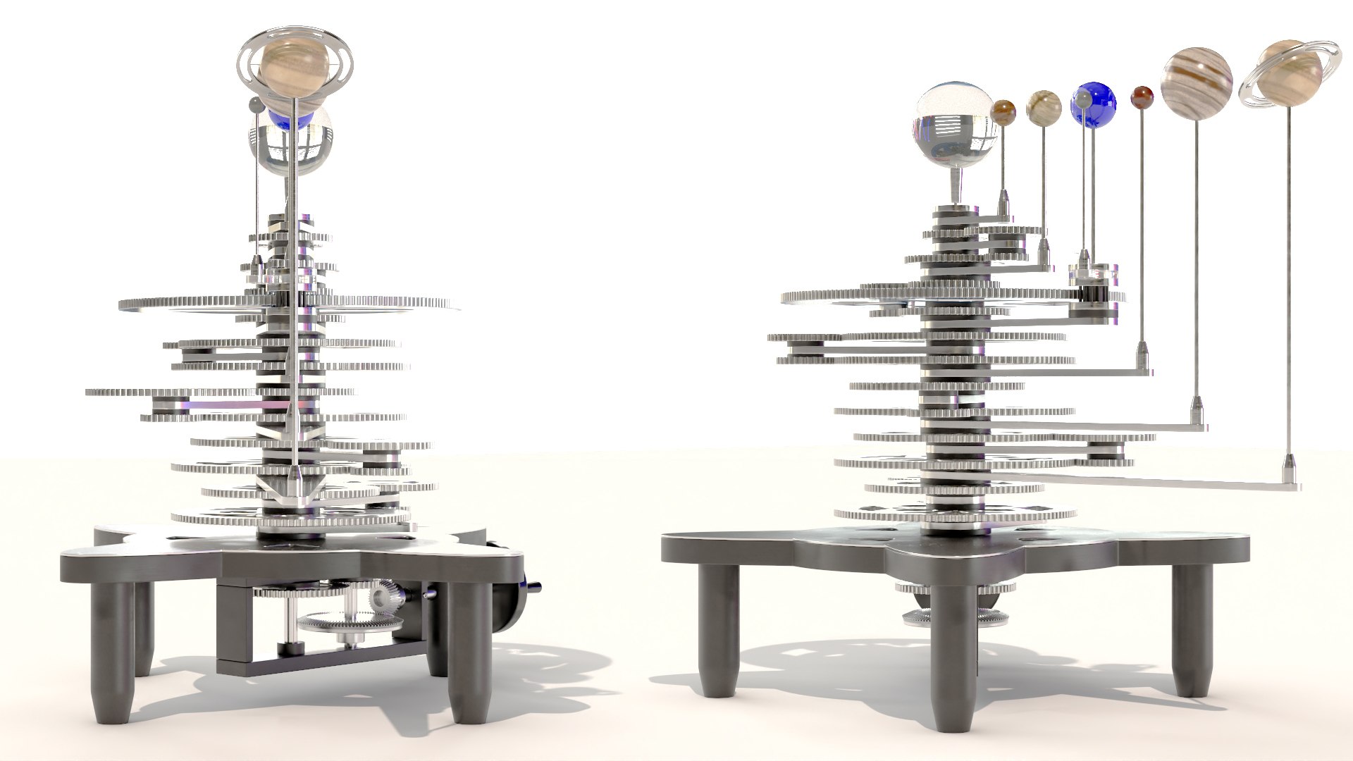 Orrery Mechanical Solar System 3D Model - TurboSquid 2302287