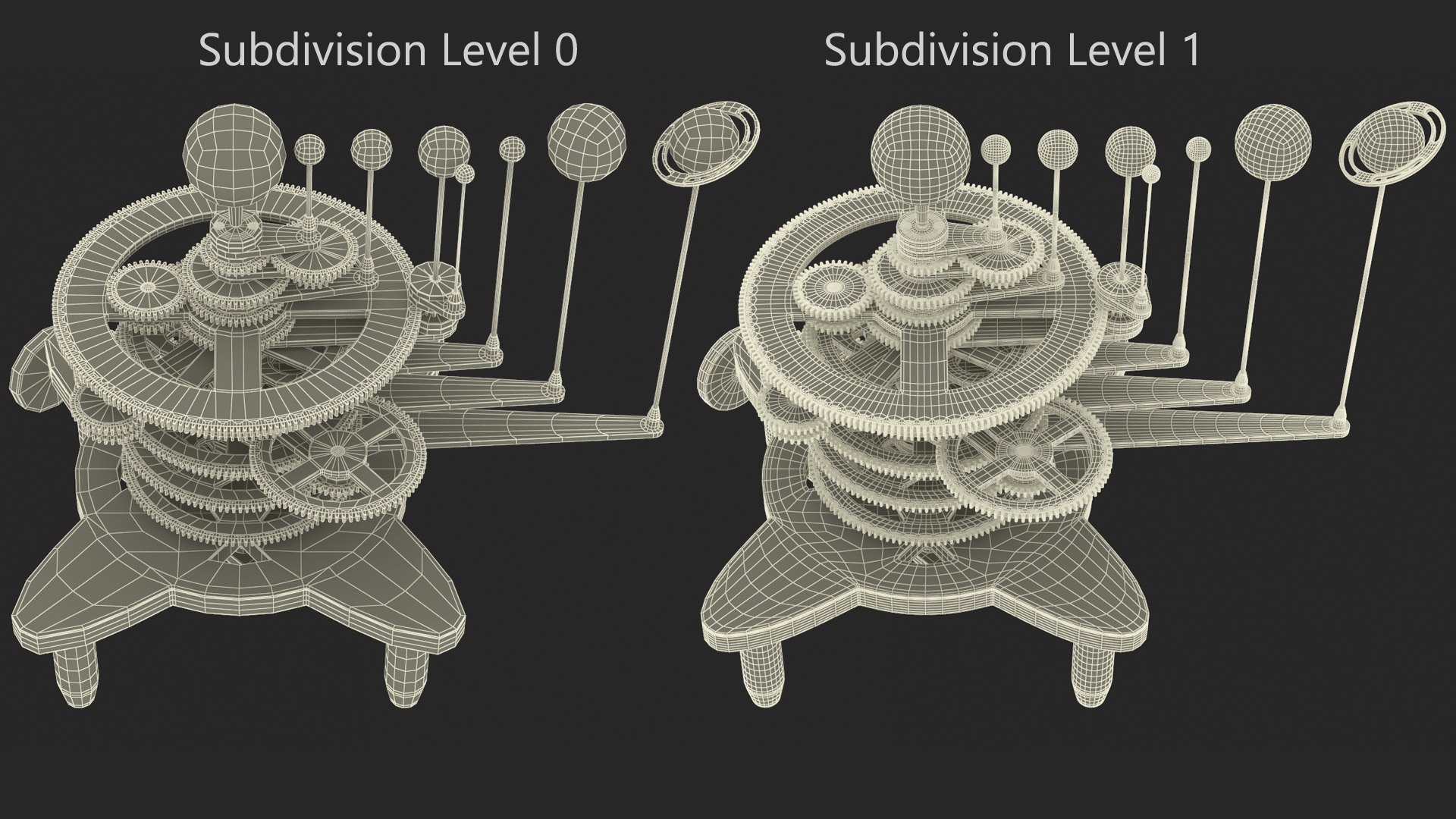 Orrery Mechanical Solar System 3D Model - TurboSquid 2302287
