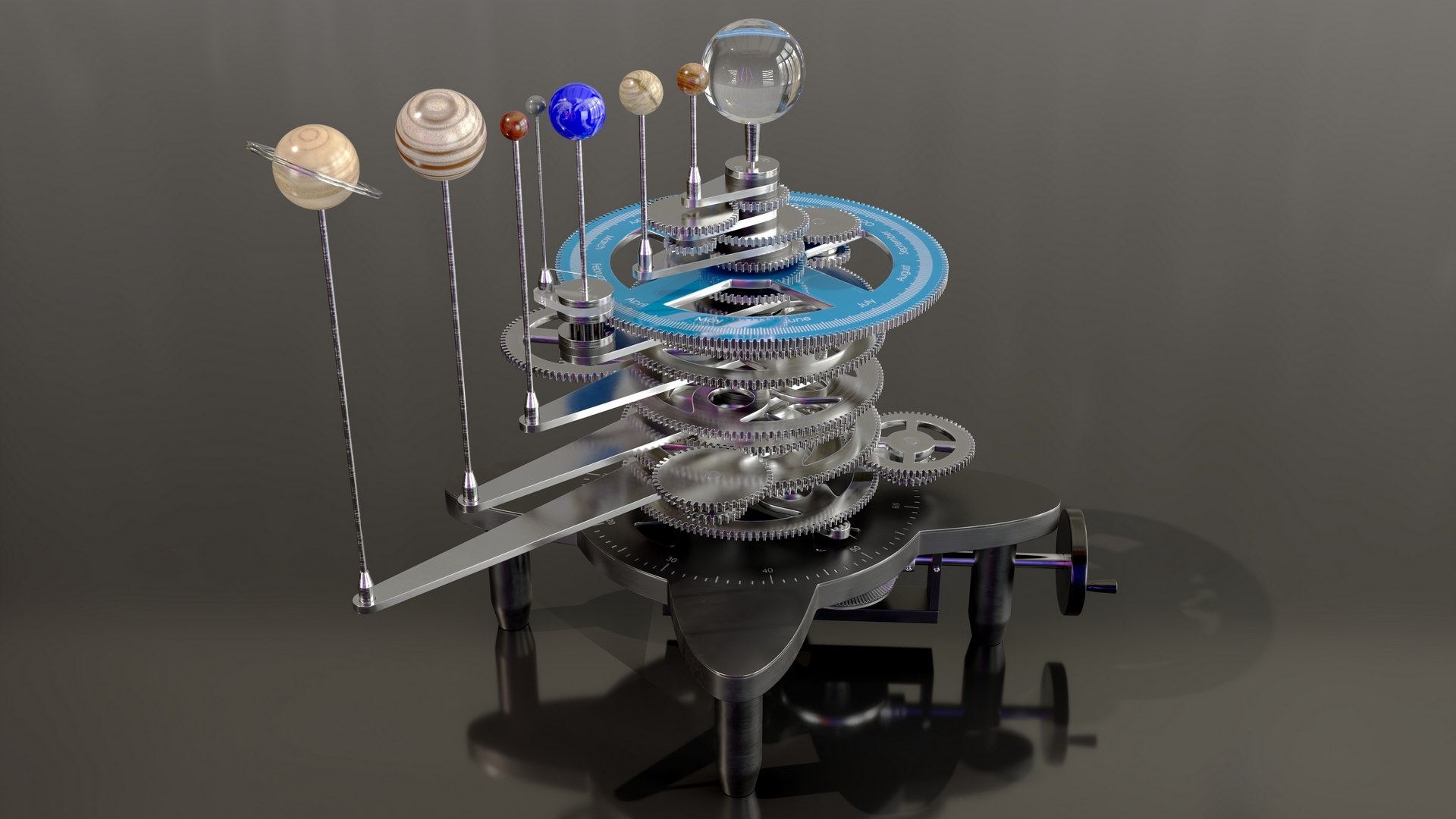 Orrery Mechanical Solar System 3D Model - TurboSquid 2302287