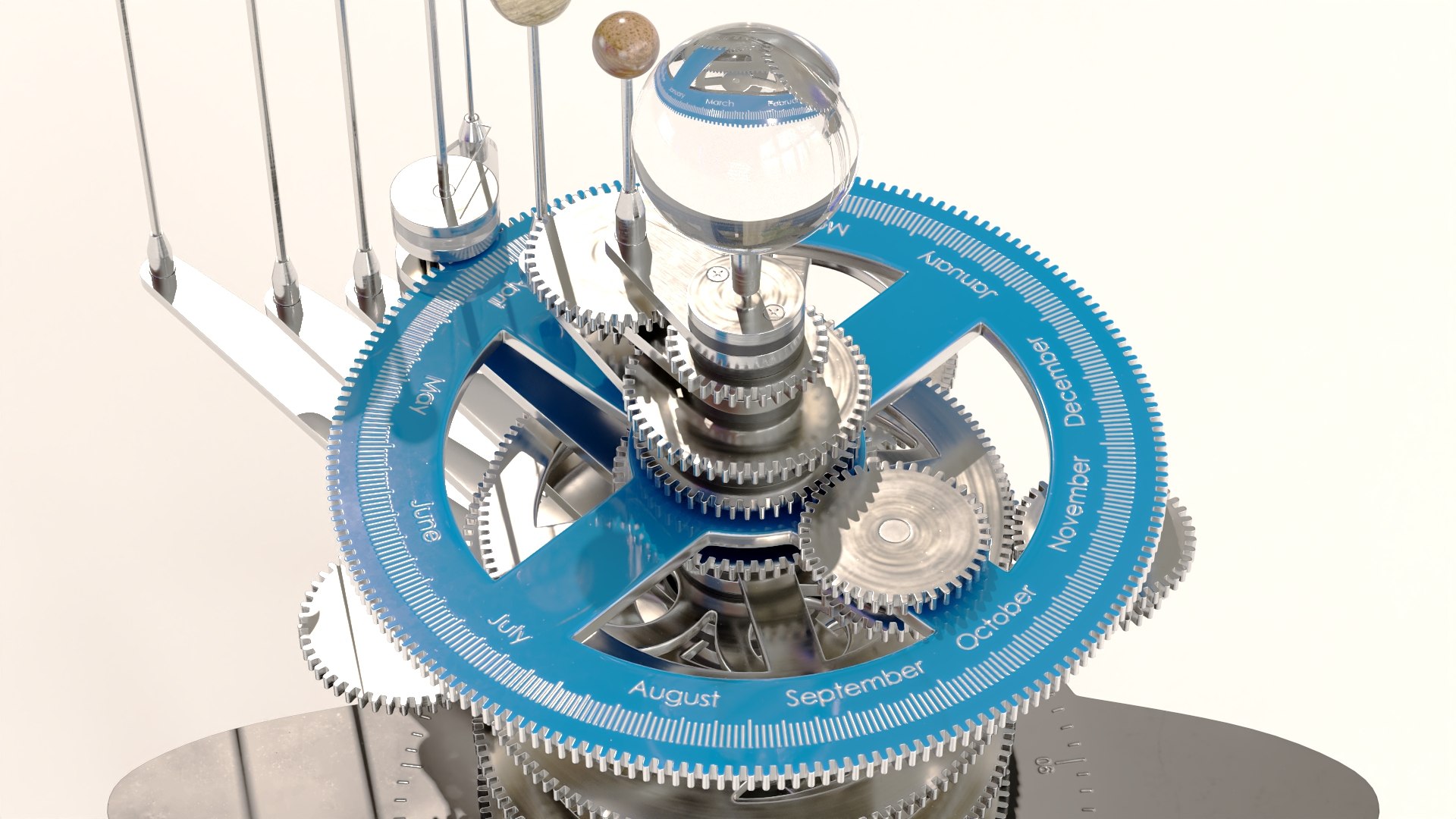 Orrery Mechanical Solar System 3D Model - TurboSquid 2302287