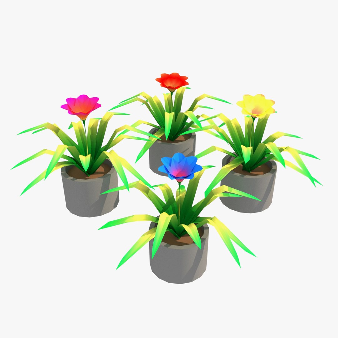 Low Poly Flowers 3D - TurboSquid 2028624