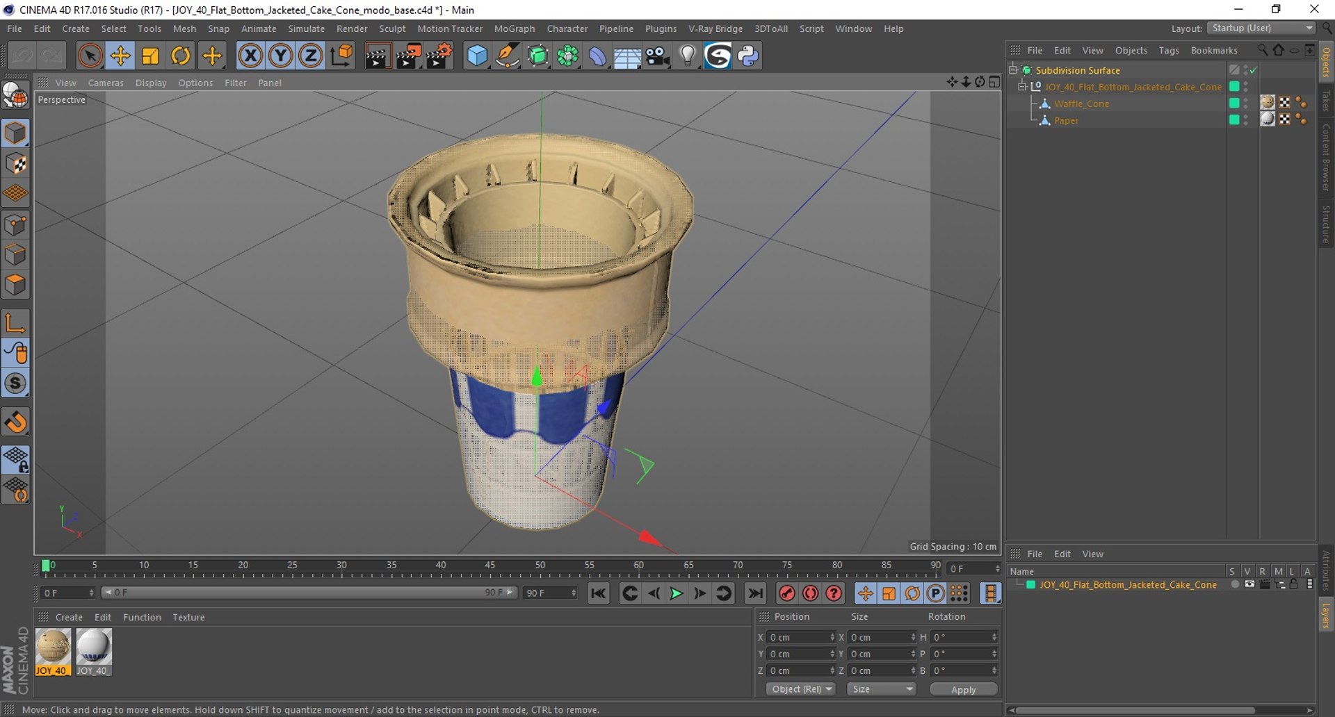 JOY 40 Flat Bottom Jacketed Cake Cone 3D Model - TurboSquid 2241838