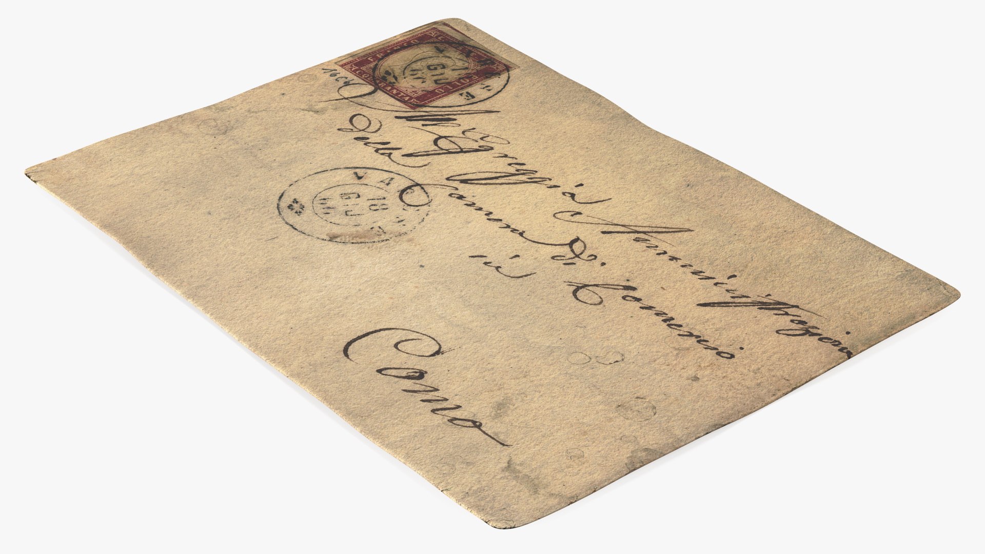 Old Paper Letter One Stamp 3D Model - TurboSquid 1945428