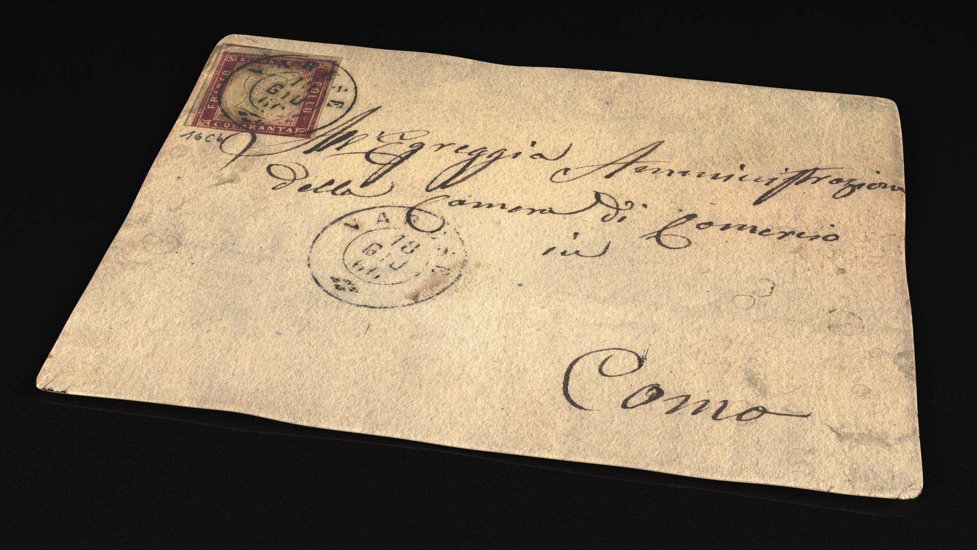Old Paper Letter One Stamp 3D Model - TurboSquid 1945428