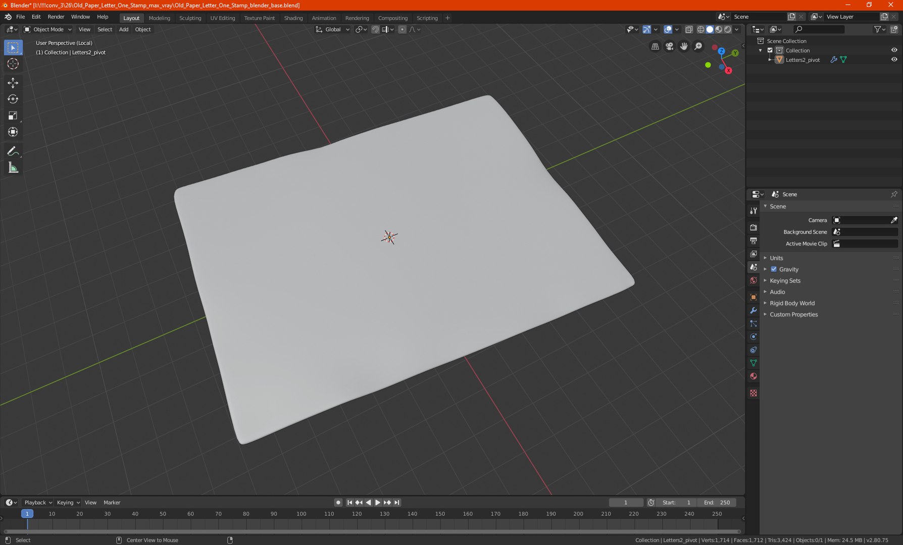 Old Paper Letter One Stamp 3D Model - TurboSquid 1945428
