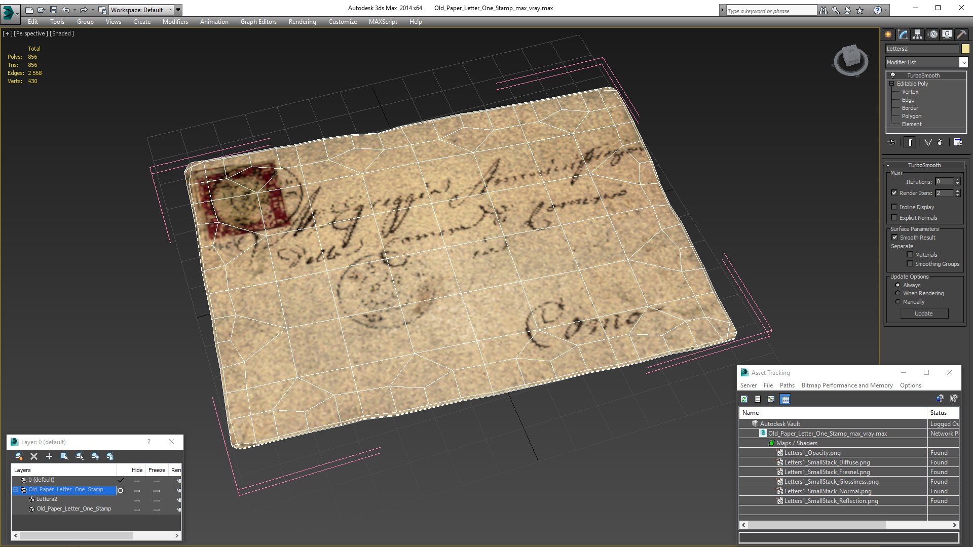 Old Paper Letter One Stamp 3D Model - TurboSquid 1945428