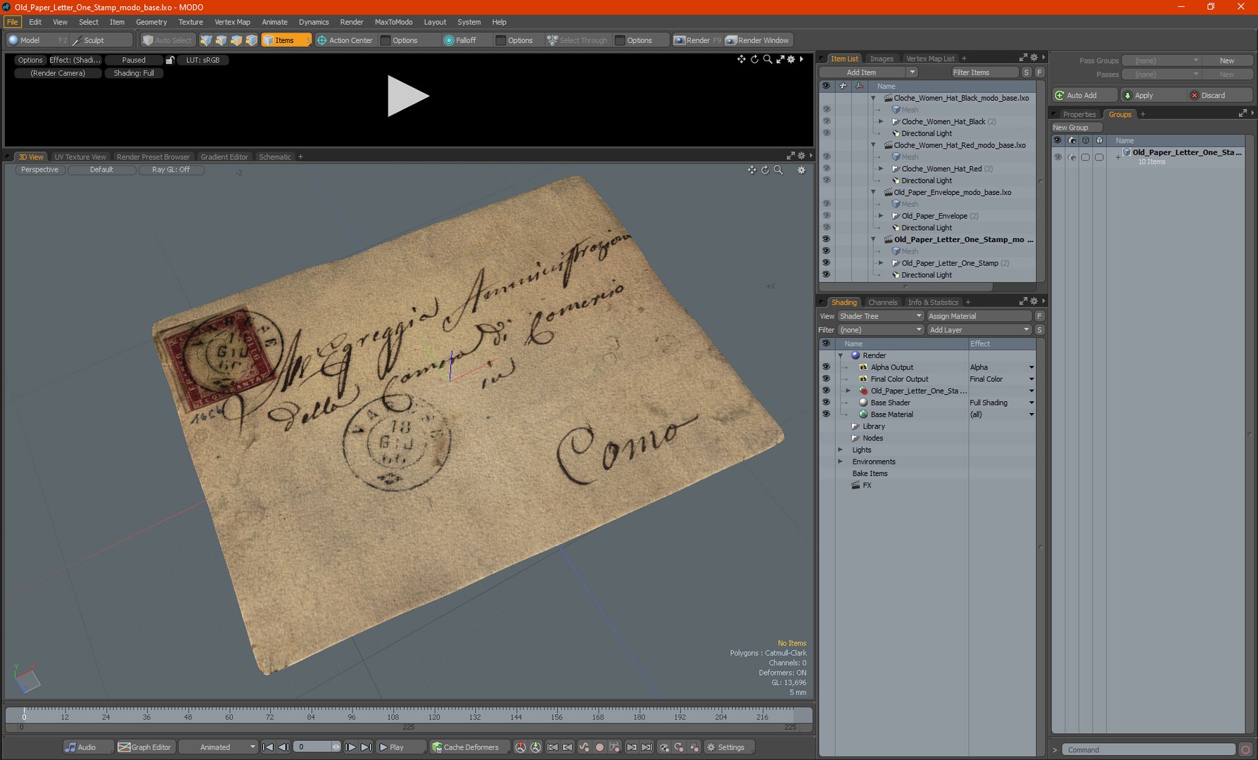 Old Paper Letter One Stamp 3D Model - TurboSquid 1945428