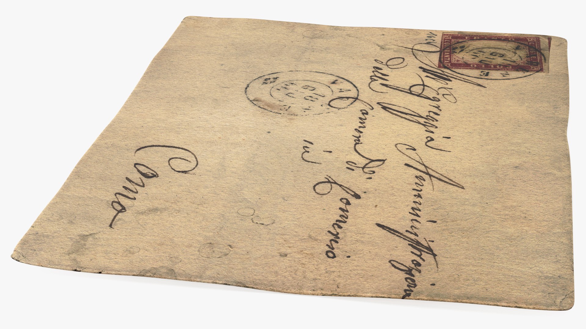 Old Paper Letter One Stamp 3D Model - TurboSquid 1945428