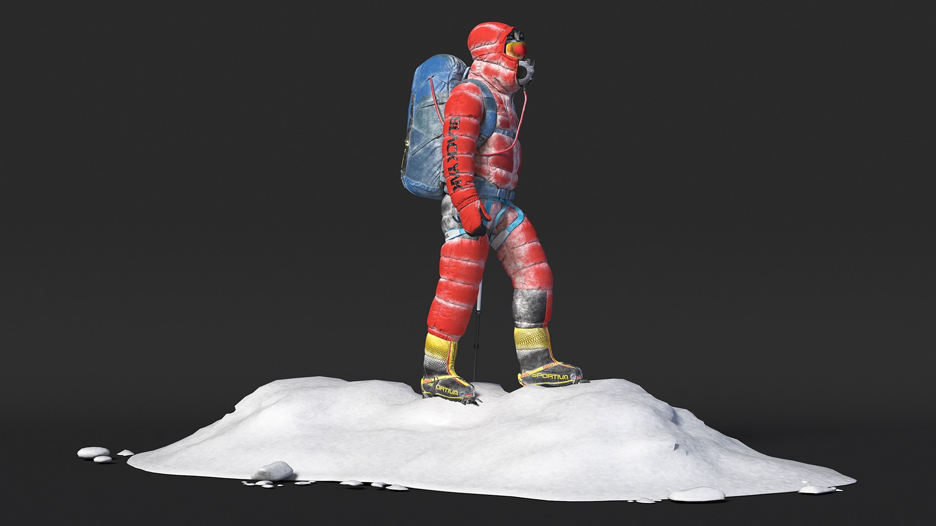 Climber in a Snow-Covered Suit Goes to Everest 3D model - TurboSquid ...