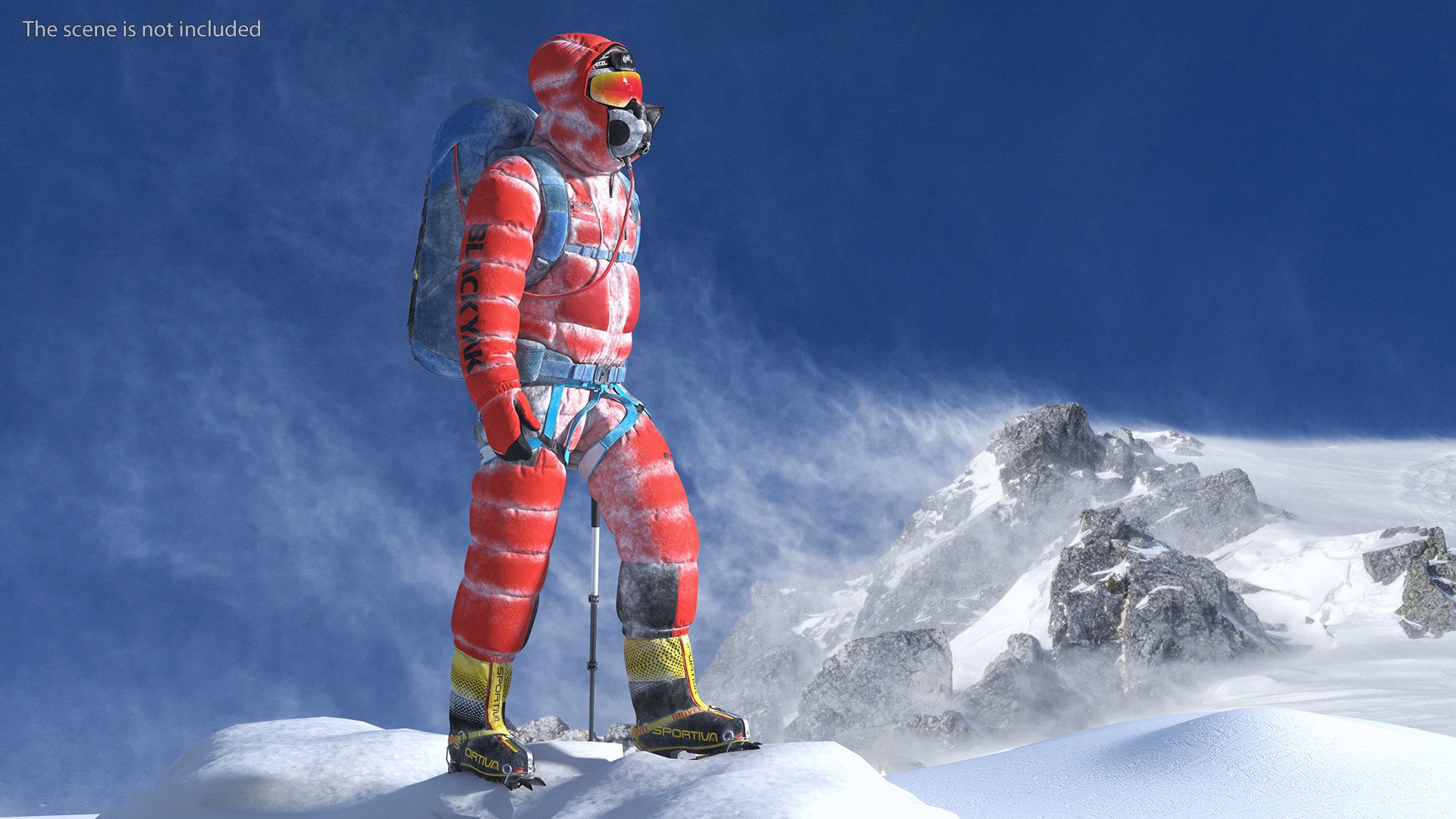 Climber in a Snow-Covered Suit Goes to Everest 3D model - TurboSquid ...