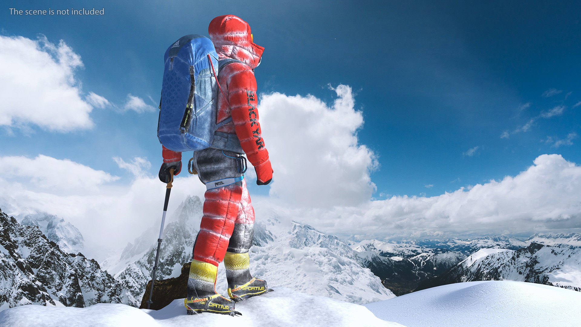 Climber in a Snow-Covered Suit Goes to Everest 3D model - TurboSquid ...