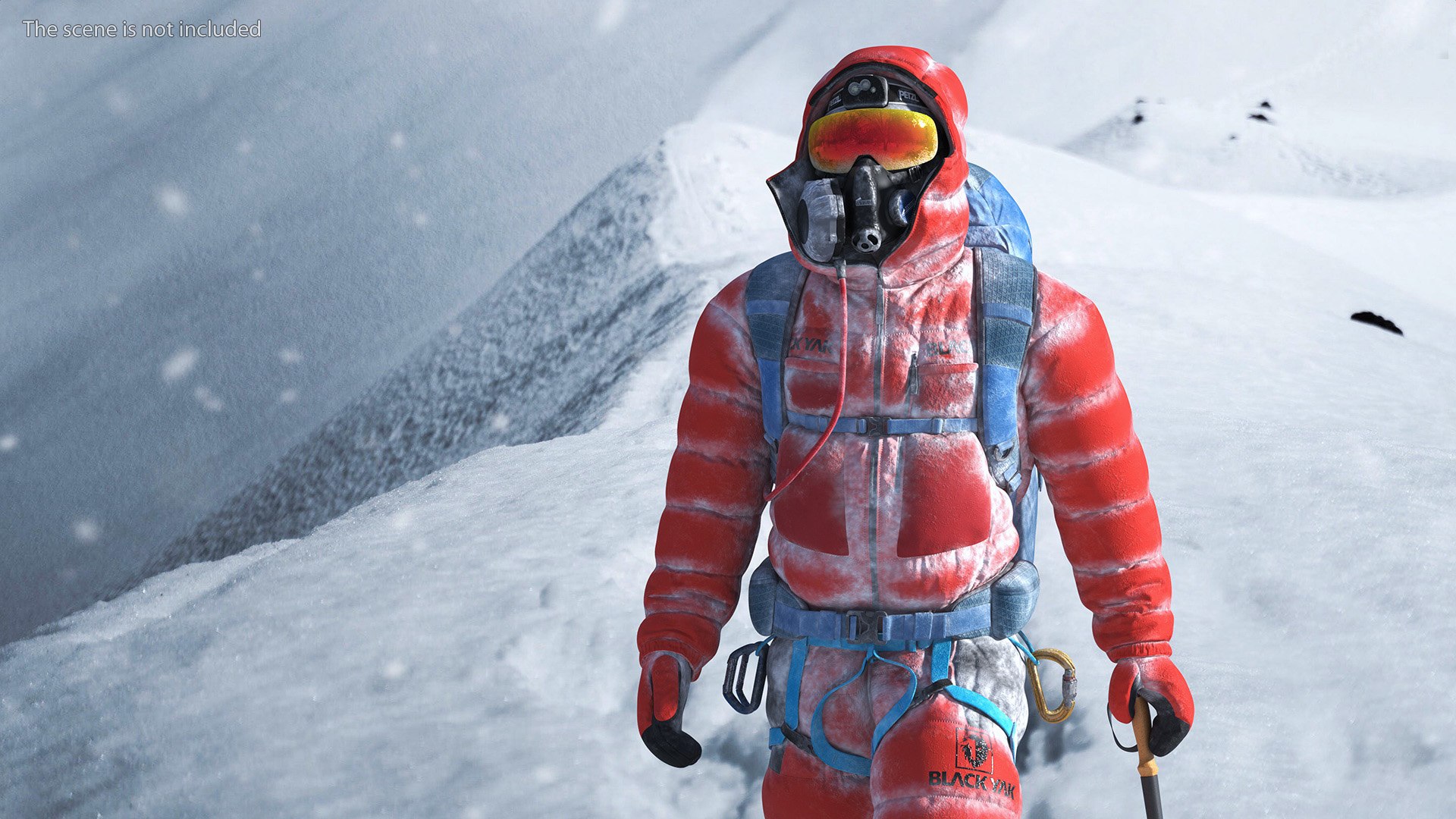 Climber in a Snow-Covered Suit Goes to Everest 3D model - TurboSquid ...