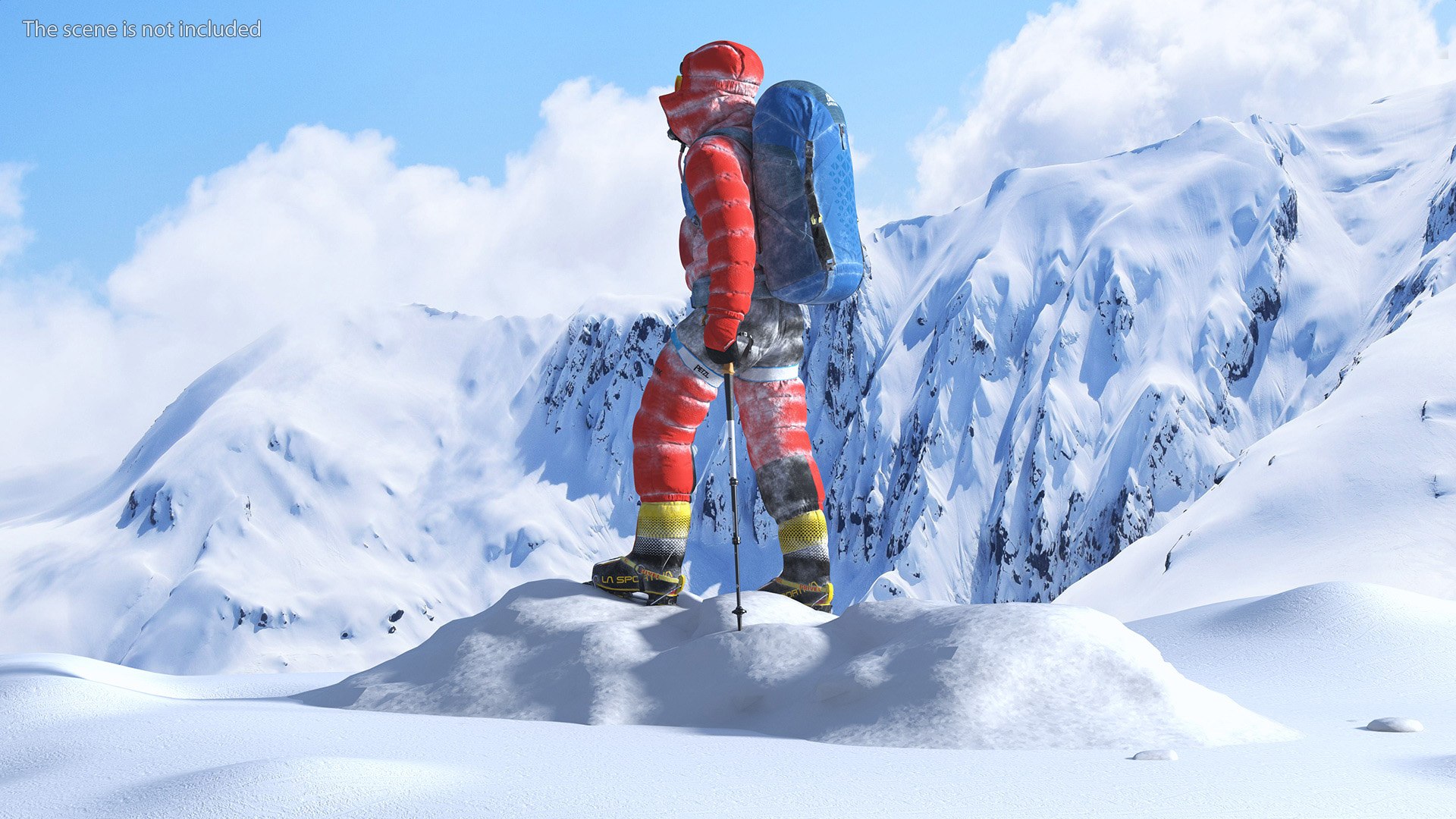 Climber in a Snow-Covered Suit Goes to Everest 3D model - TurboSquid ...