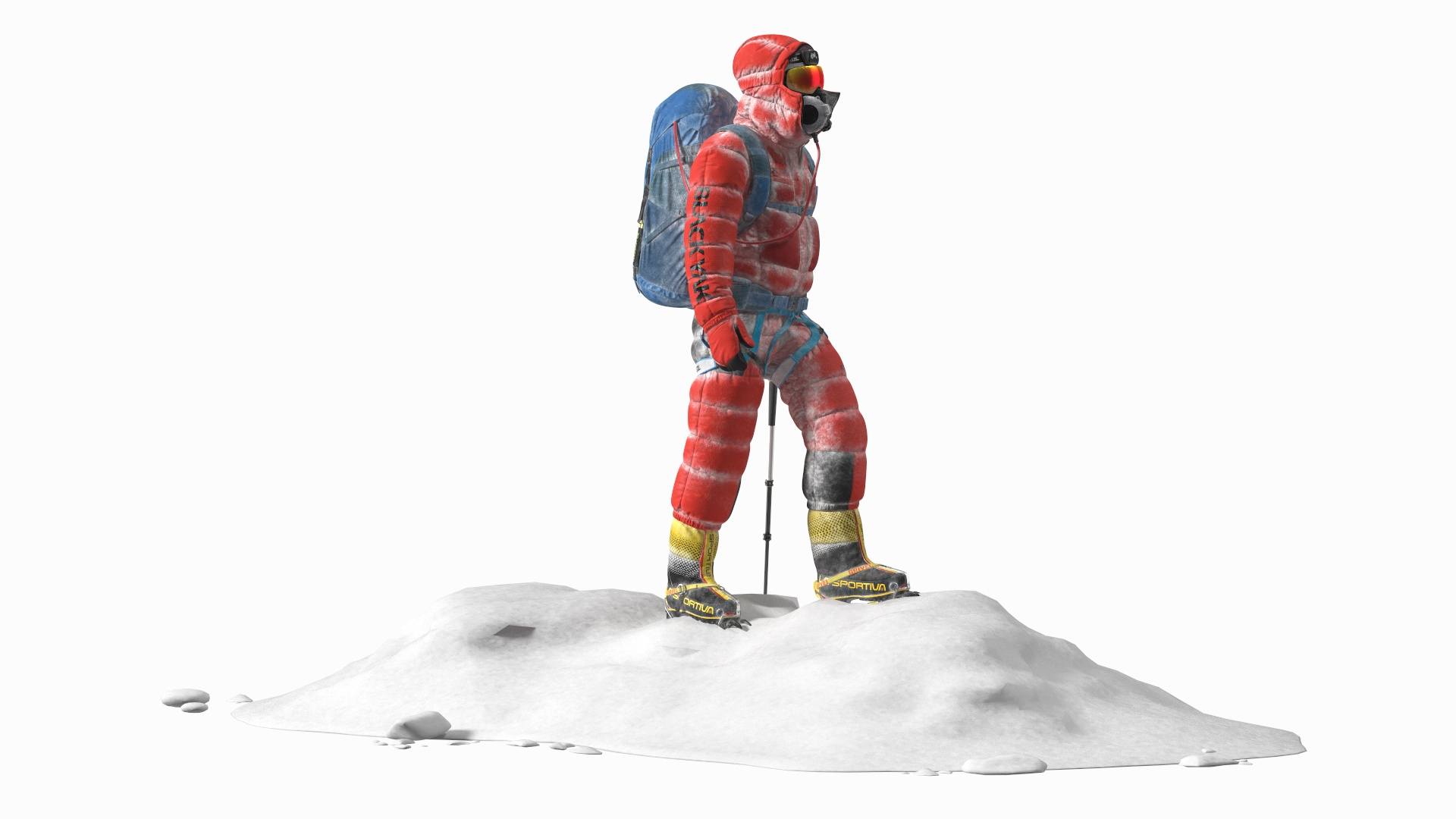 Climber in a Snow-Covered Suit Goes to Everest 3D model - TurboSquid ...