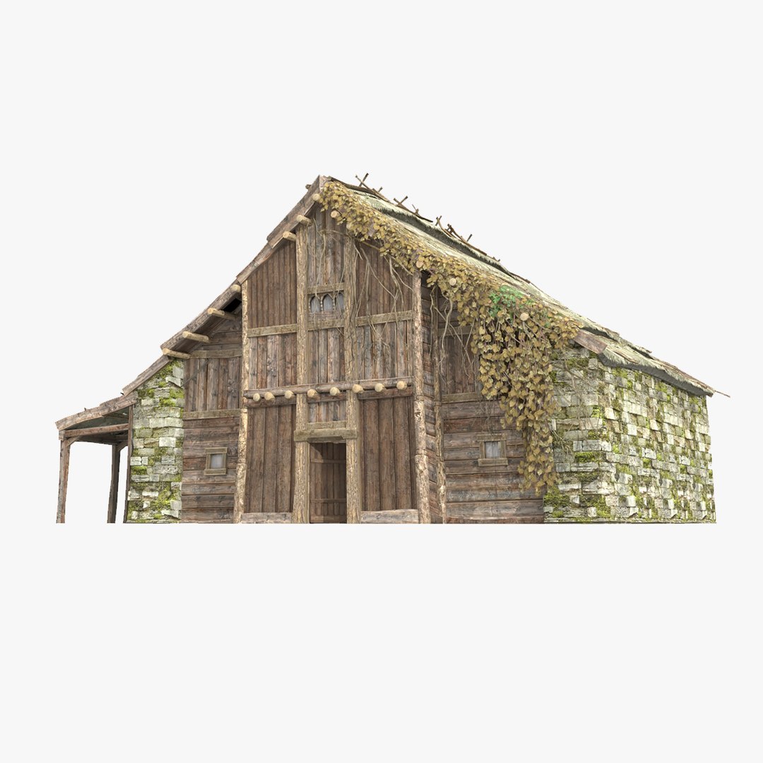 3D модель Medieval civil buildings thatched houses - TurboSquid 1960655