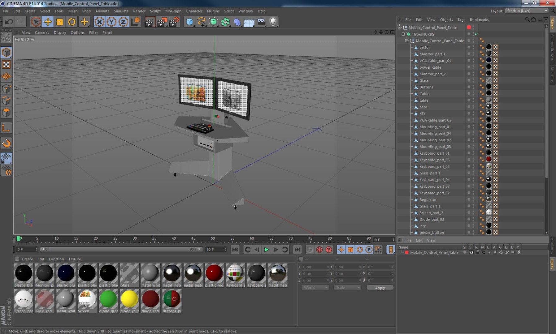 Mobile Control Panel Table Model - TurboSquid 1292117