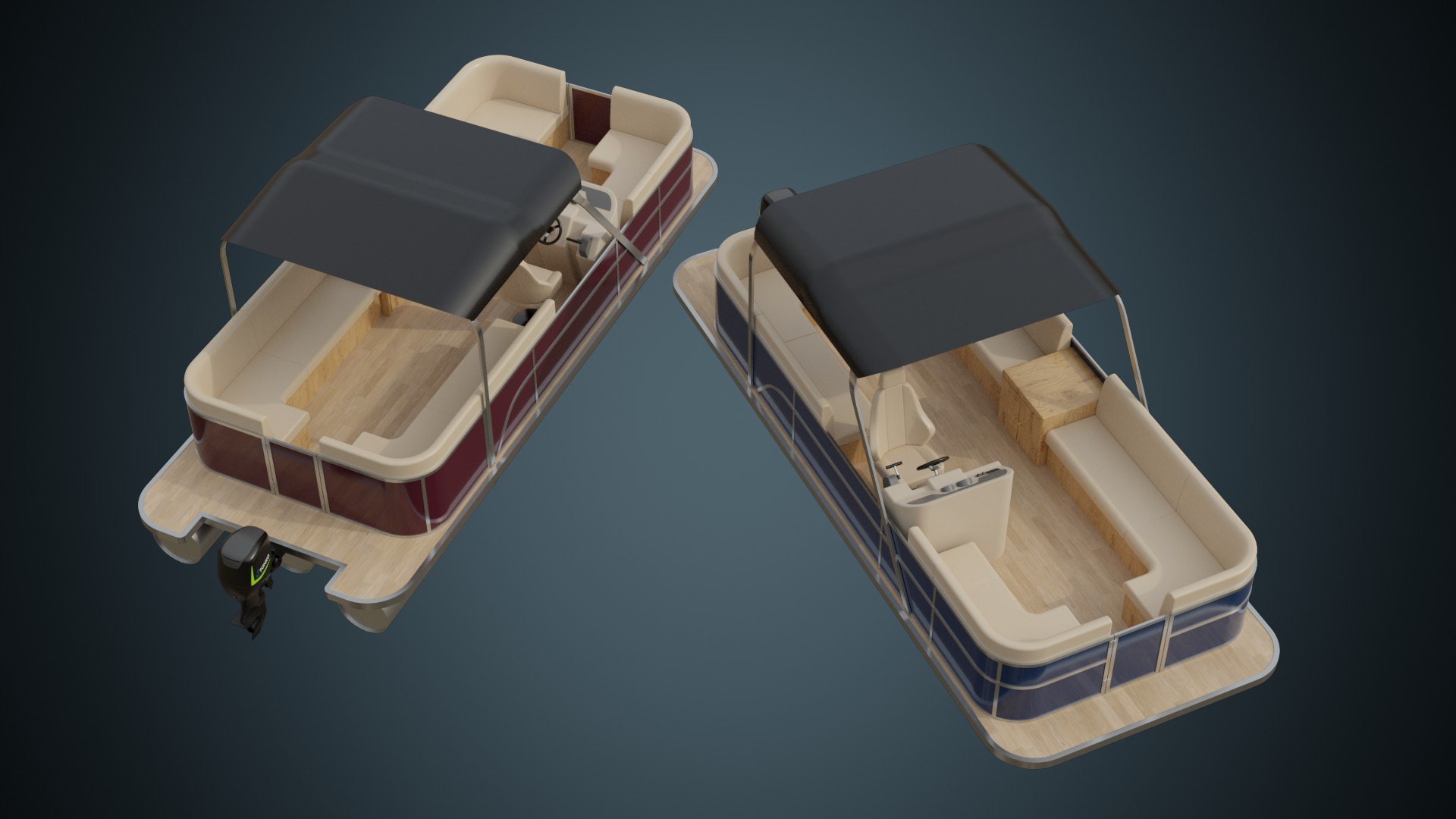 Pontoon Boat 1A Model - TurboSquid 2011285