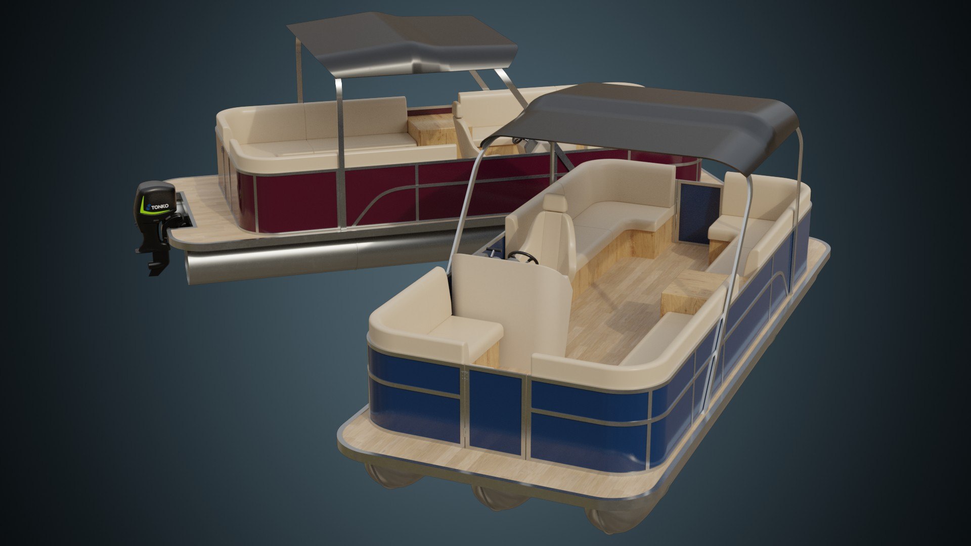 Pontoon Boat 1A Model - TurboSquid 2011285