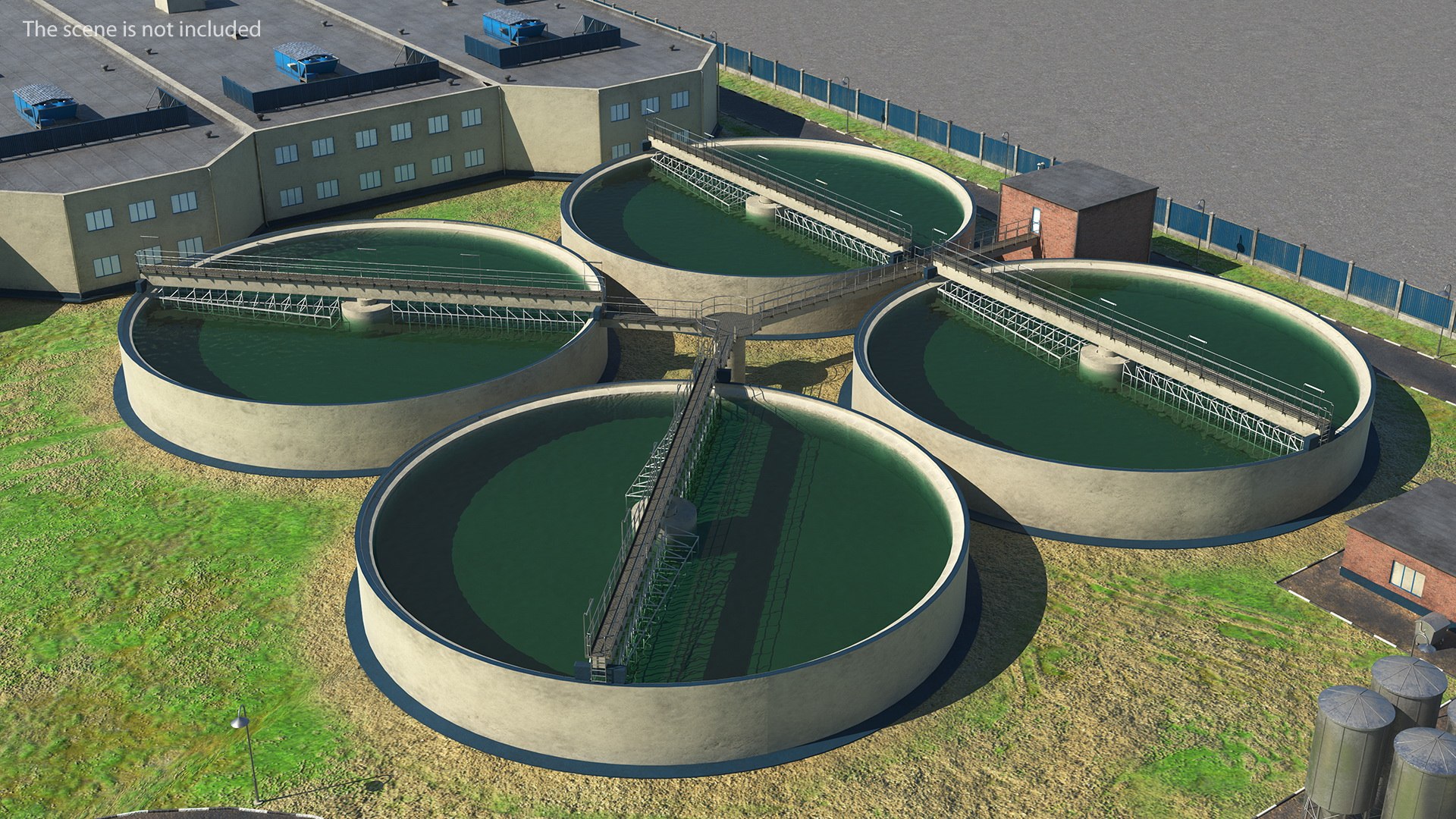 3D Wastewater Circular Clarifiers Water Model - TurboSquid 1549780