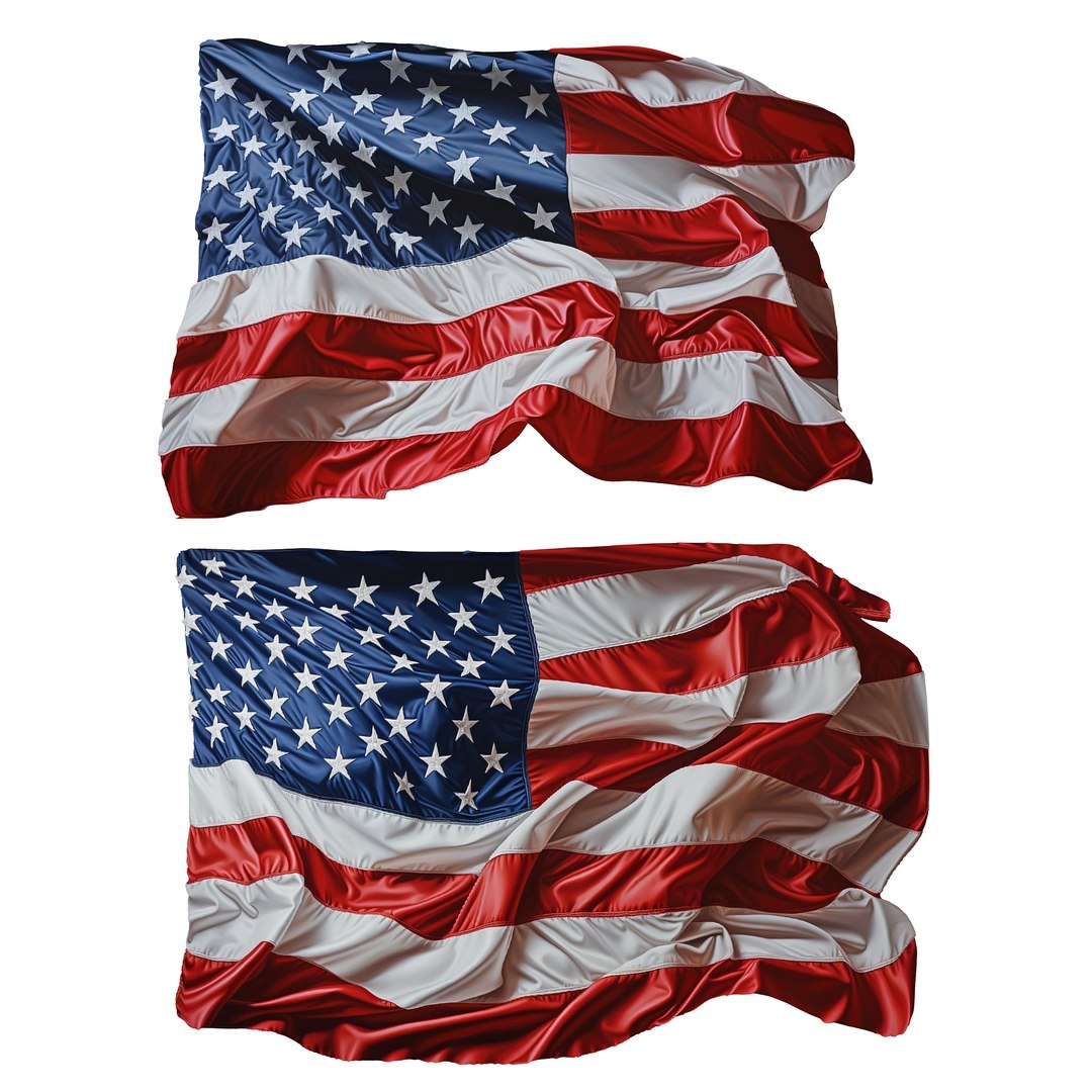 American Flag Pack 2 3D Model - TurboSquid 2092310