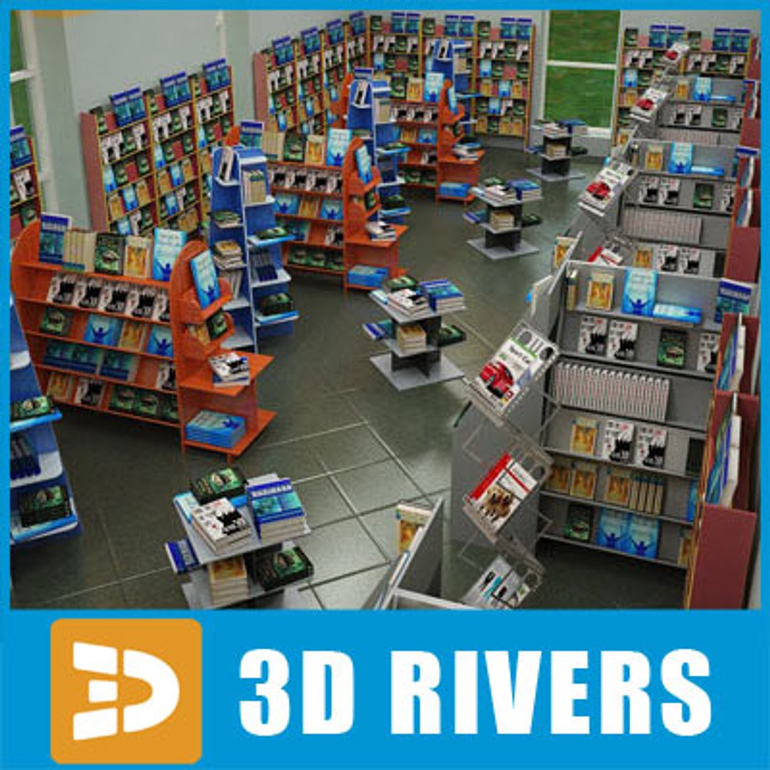 3d model book shop